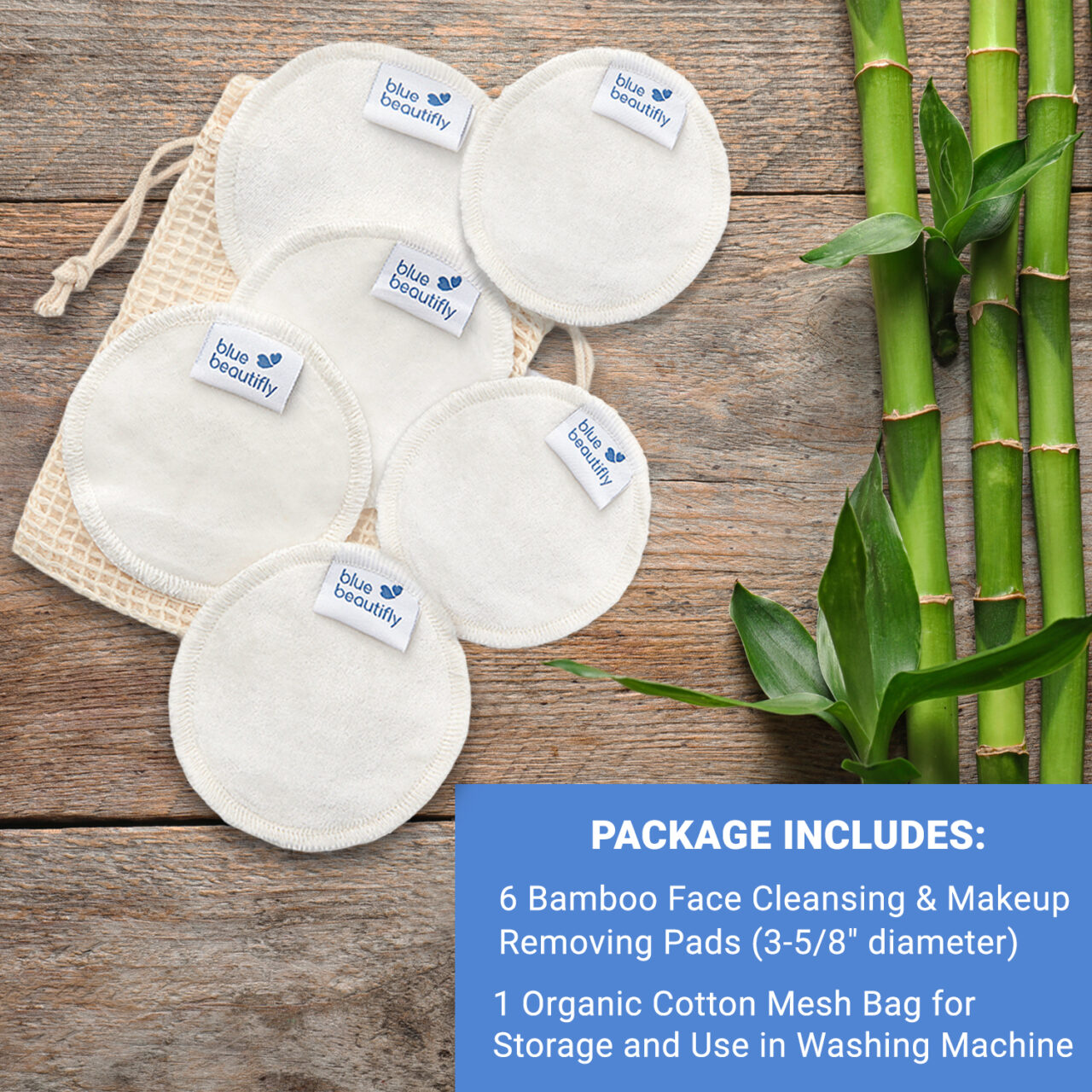 Bamboo Face Pads: Perfect for Makeup Removal and Care - Blue Beautifly
