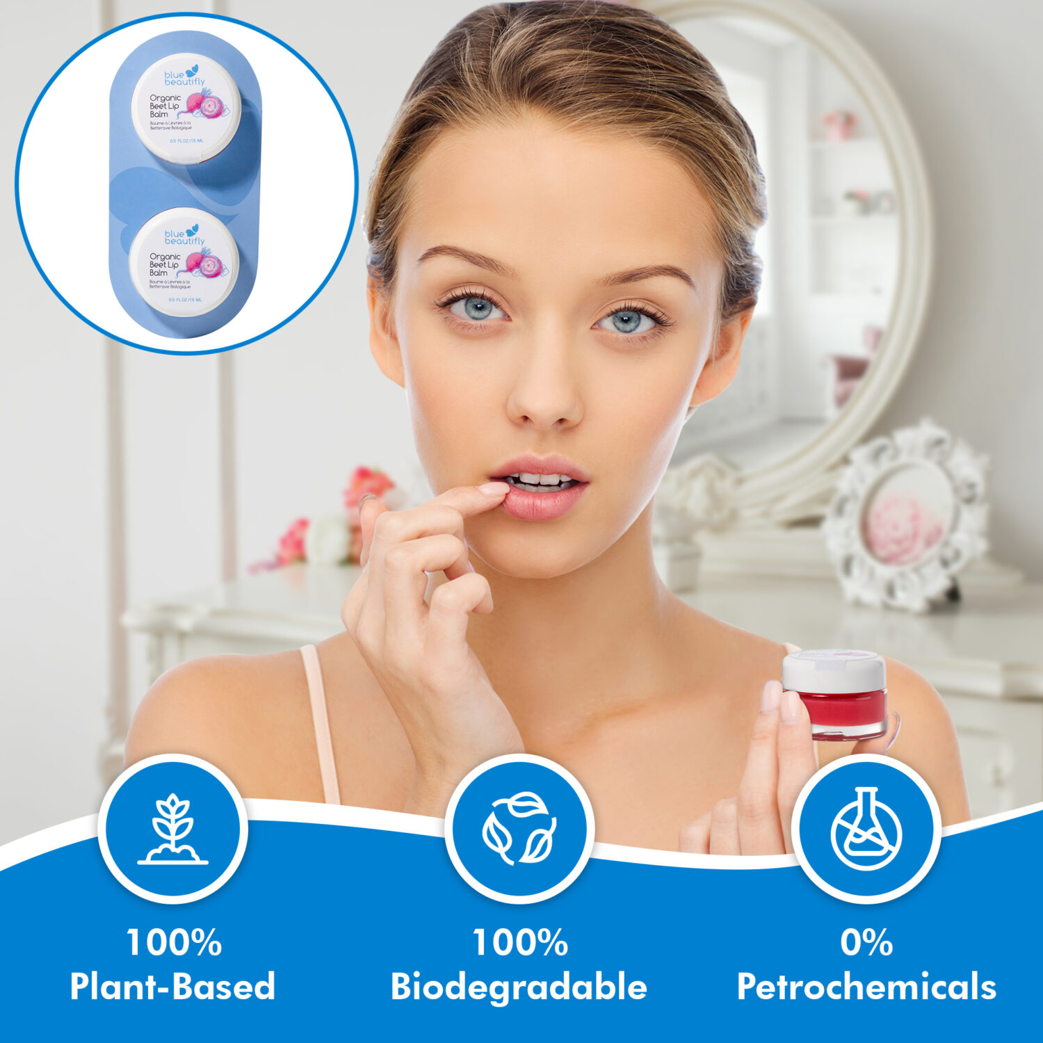 Organic Beet Lip Balm - Blue Beautifly